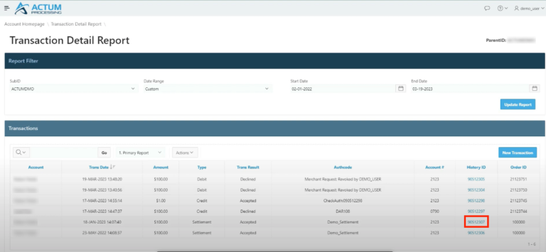 Refund a Transaction via Actum Portal - Actum Processing