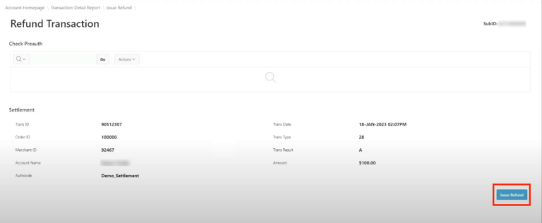 Refund a Transaction via Actum Portal - Actum Processing