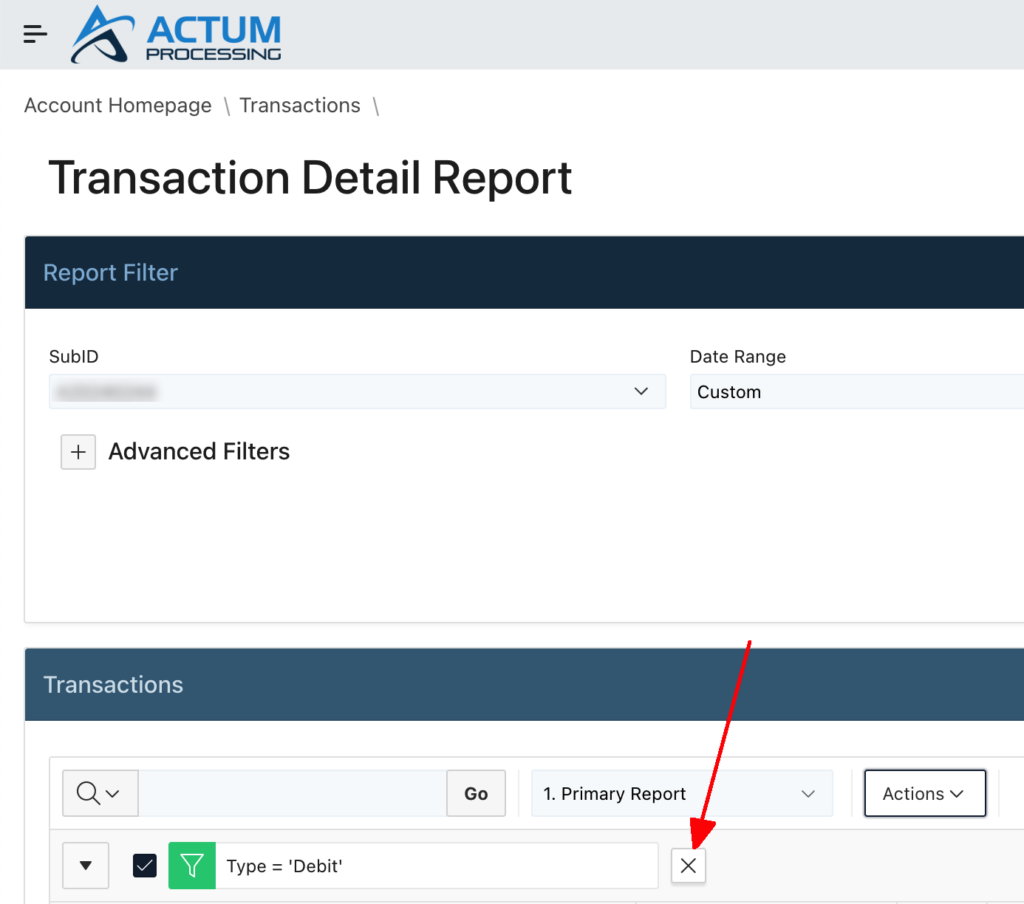 Accessing the Return Report - Actum Processing