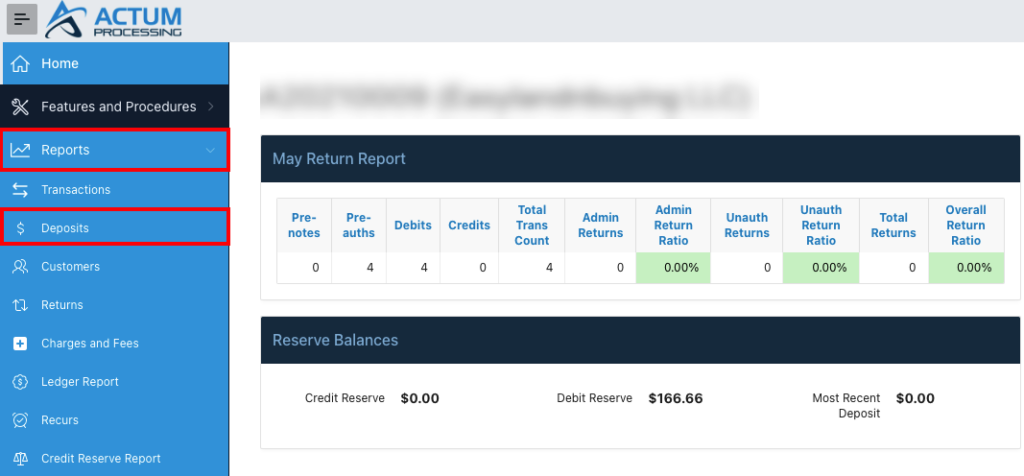 Deposits Report: How to Access and Use via Actum Portal