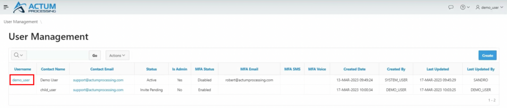 User Management: Creating and Managing Users via Actum Portal