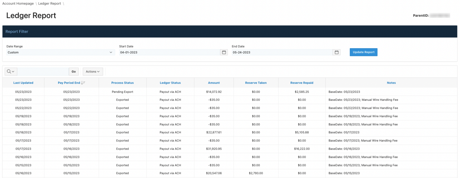 Ledger Report: Locating and Understanding Report in Actum Portal
