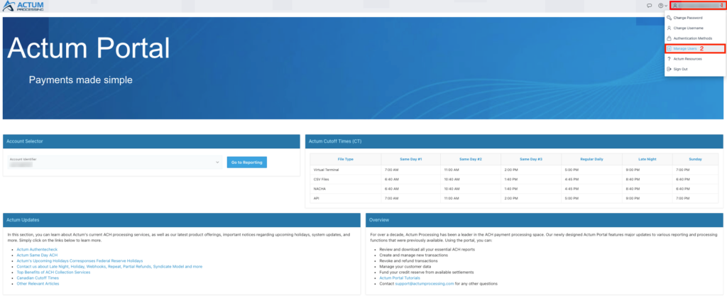 How to Delete an Actum Portal User's Account
